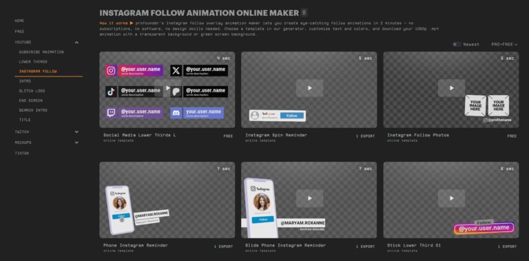 10+ Best and Free Instagram follow animation maker